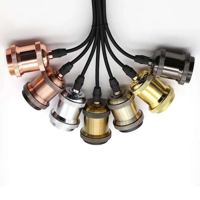 Minimalist Pendant Light | Gold Socket and Black Cable – Wadi Home