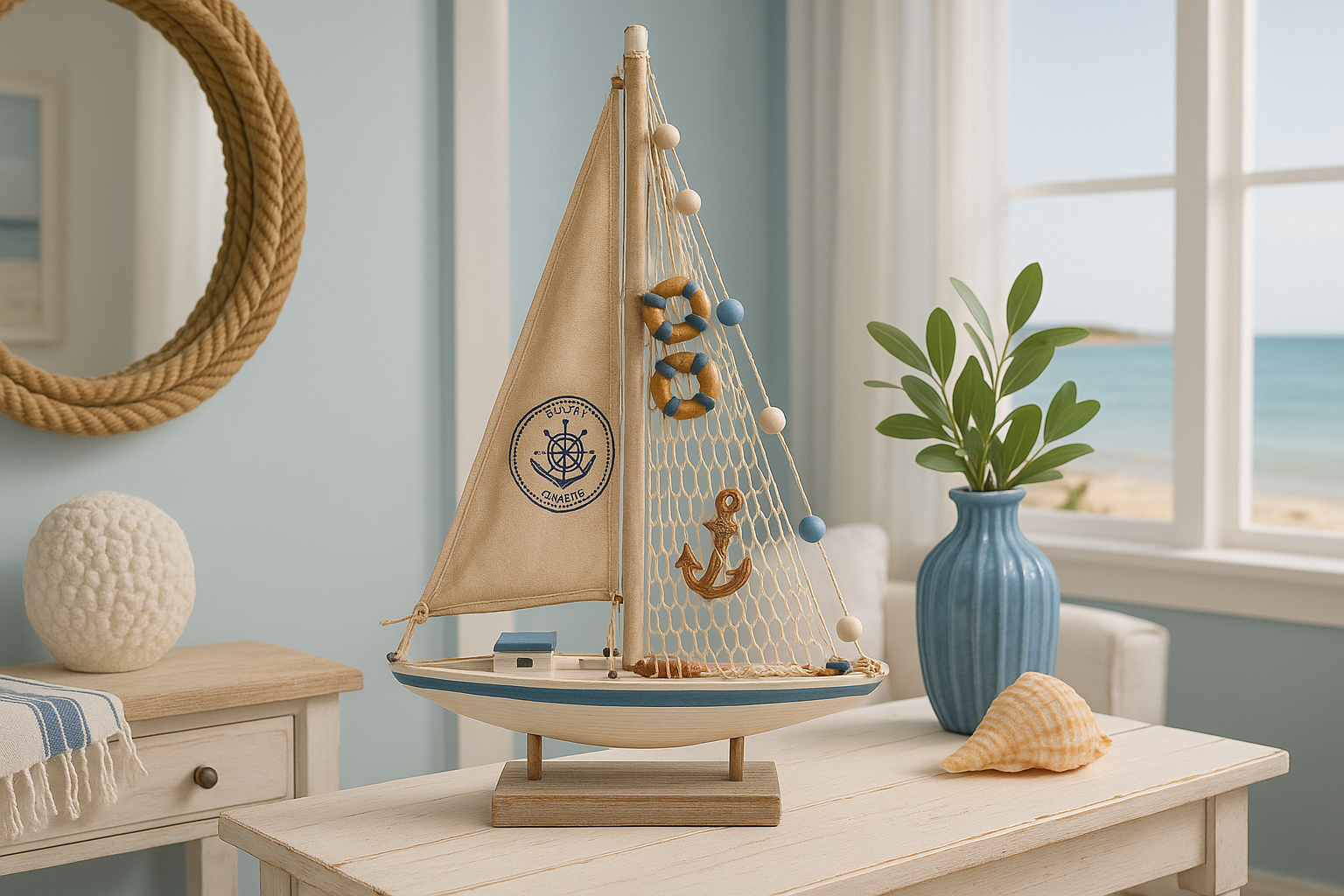 Mariner Decorative Sailboat ModelBring a touch of coastal charm into y ...