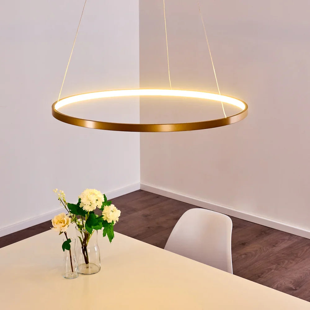 Modern Circular LED Pendant Light - Minimalist and Efficient – Wadi Home