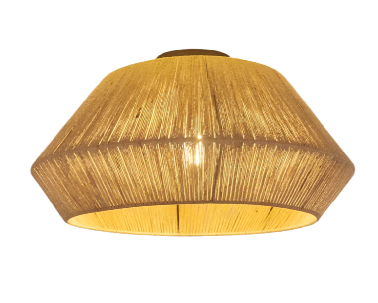 Natural Fiber Ceiling Light - Rustic Style | Cozy Ambiance – Wadi Home
