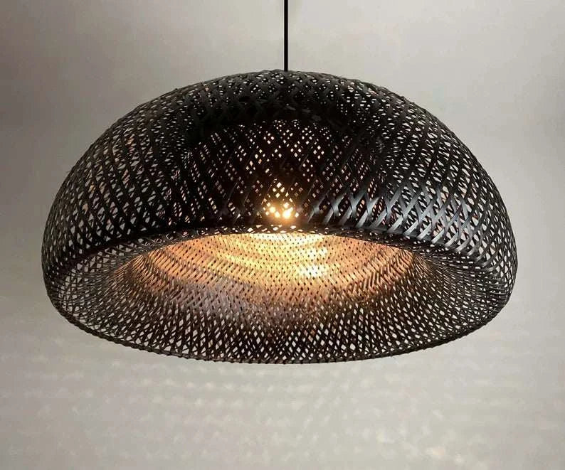 Rustic Black Woven Pendant Light | Unique Lighting Design – Wadi Home