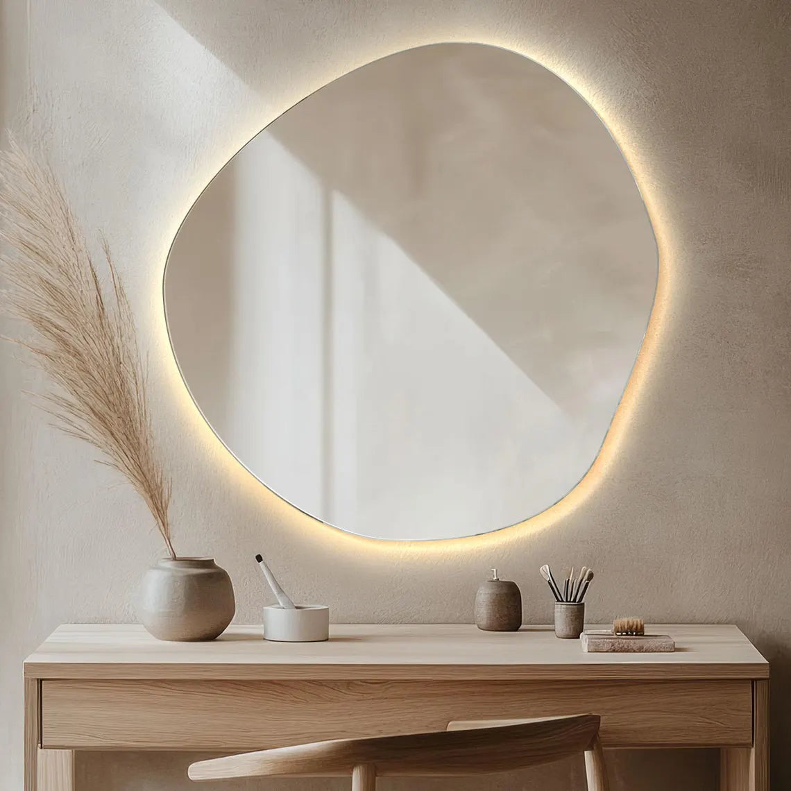 Pebble - Organic LED Backlit Mirror – Wadi Home